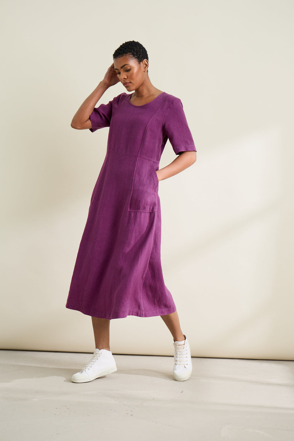 Grass Wave Dress - Cassis – From Dust