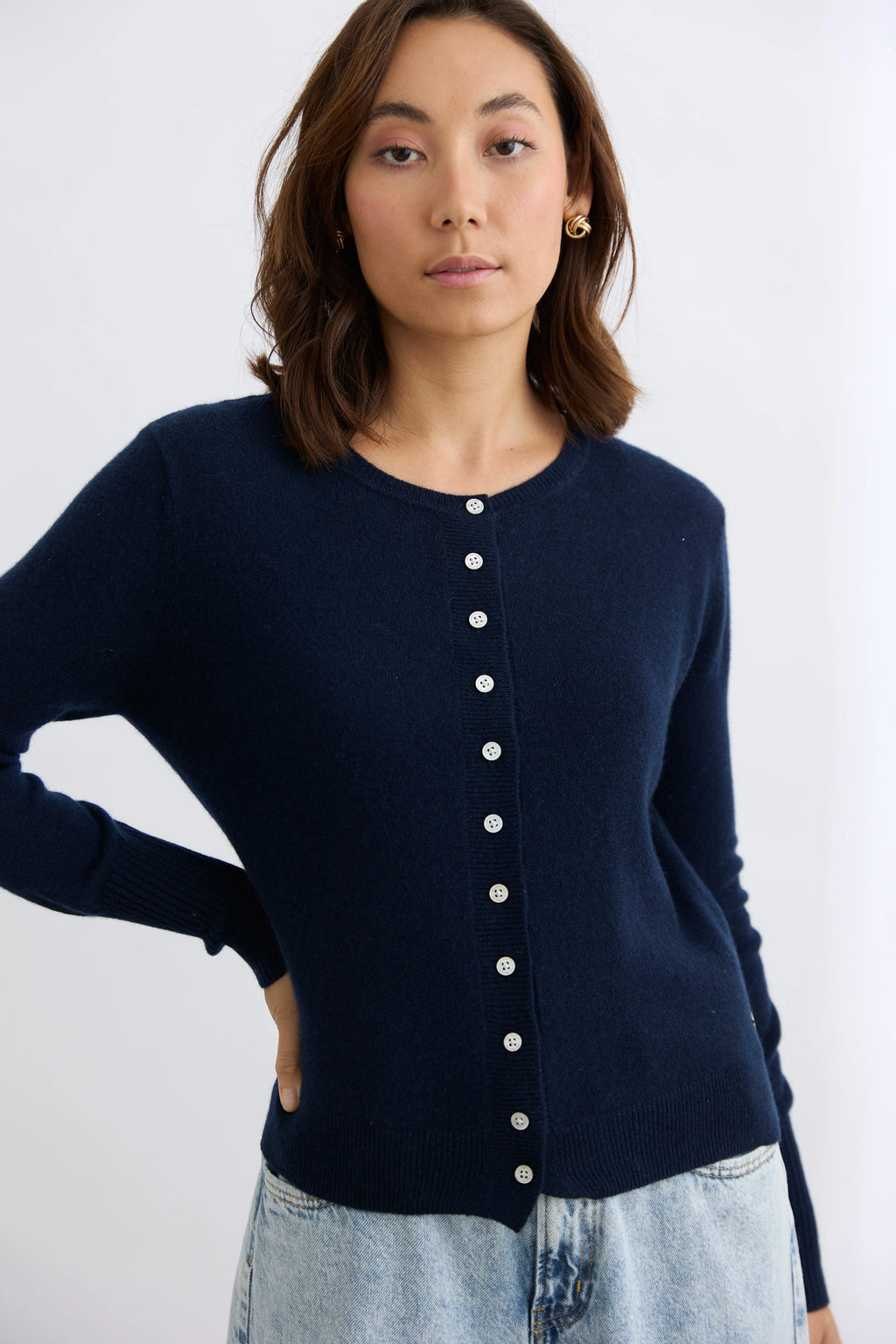 Essential Slim Cardi - French Navy – From Dust