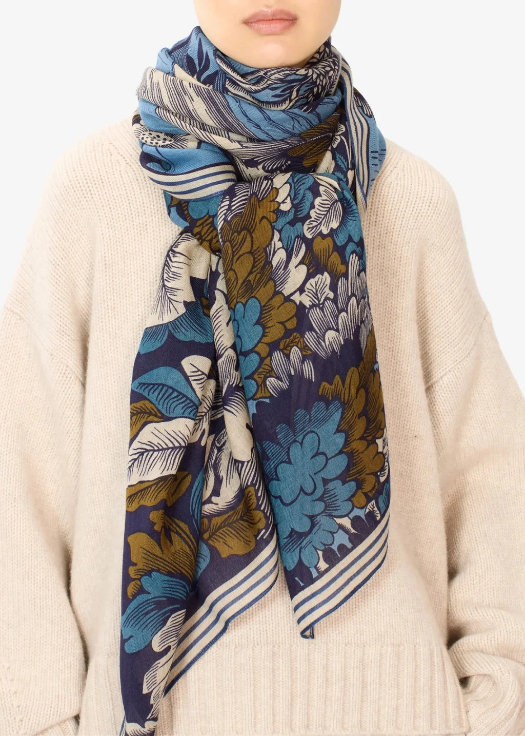 Panthere Blue Wool Scarf – From Dust