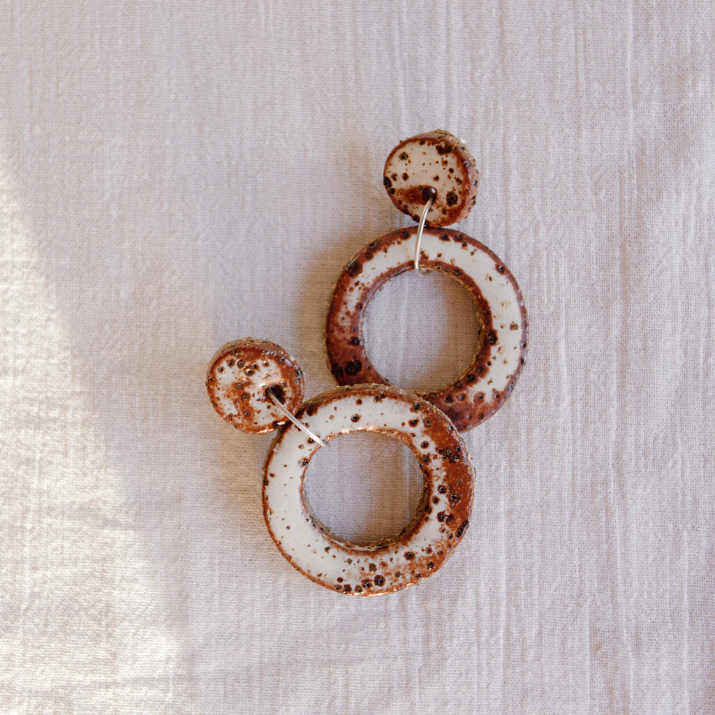 Earthy Red Hoop Studs – From Dust